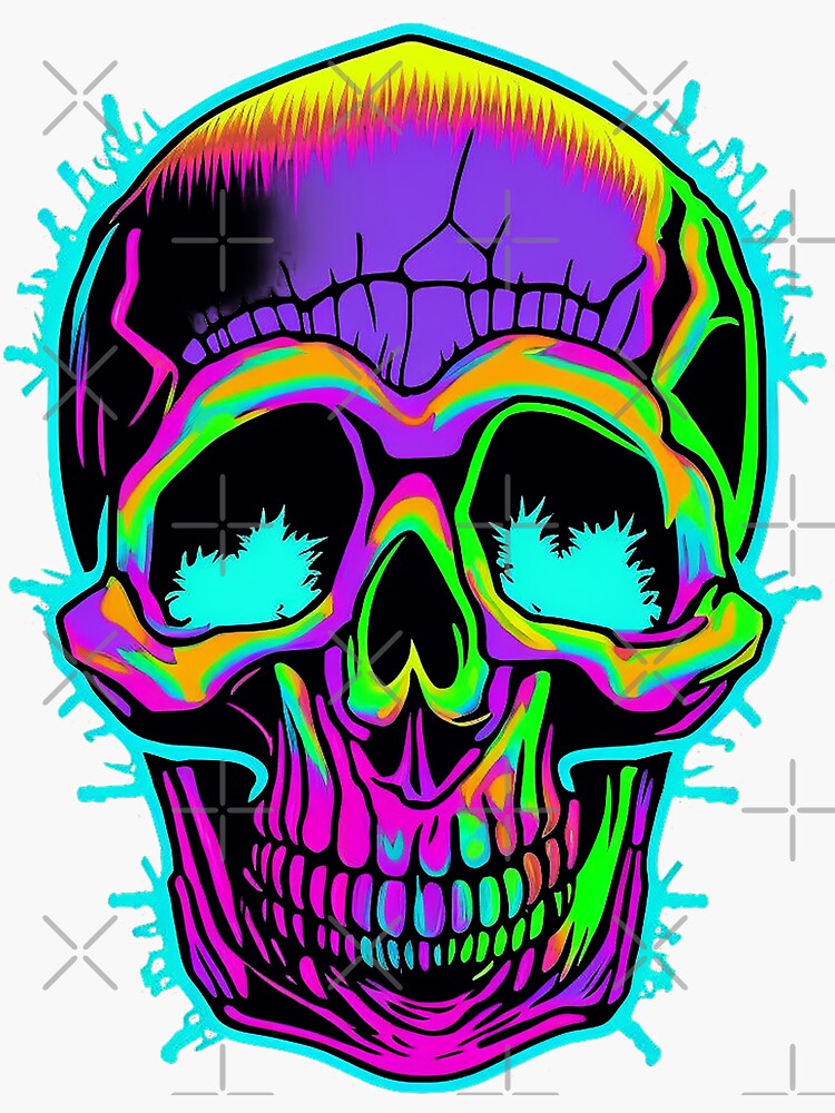 "Party Skull Blacklight" Sticker for Sale by Soda-Pop-Art-87 | Redbubble