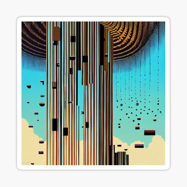 "surreal dotted barcode landscape dripping from the sky with sunshine ...