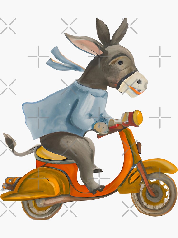 Pegatina «Burro de acuarela divertido y lindo para los amantes de los ...