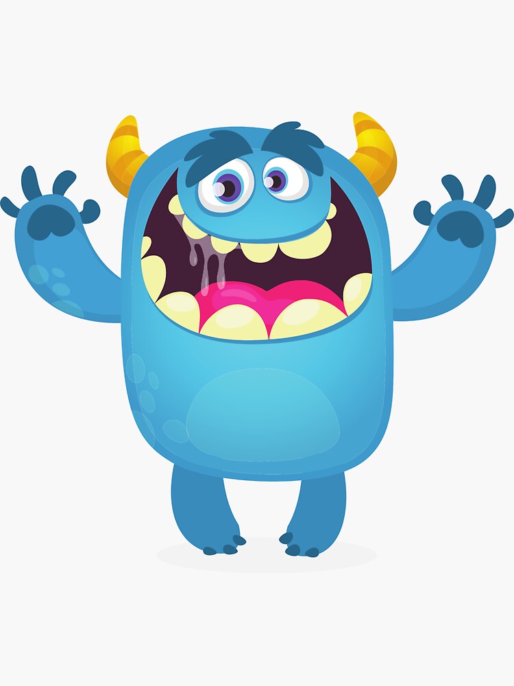 "Creepy Blue Monster" Sticker for Sale by Sakura69art | Redbubble
