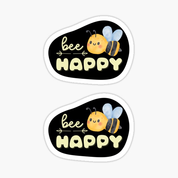 "Be Happy Cute Bee Watercolor" Sticker for Sale by NinniShop | Redbubble