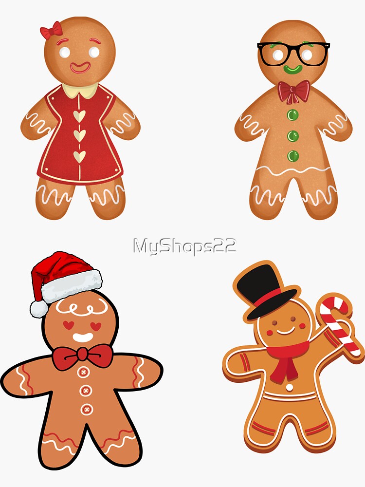 Pegatina «Hombre de pan de jengibre familia encantadora mamá papá e ...