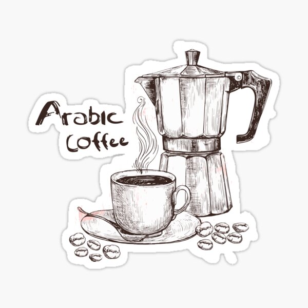 "Arabic Coffee t-shirt ." Sticker for Sale by youssef-gmf-bhf | Redbubble