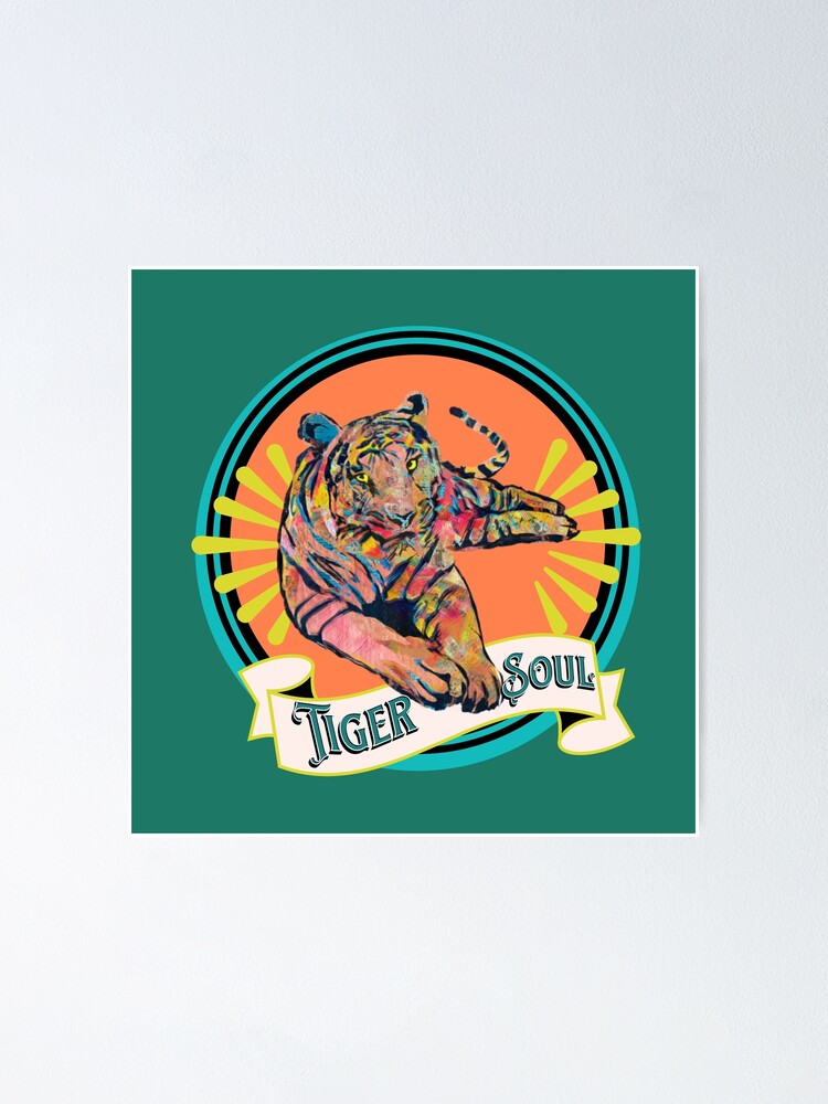 "Big Cat Tiger Soul Collage Art " Poster for Sale by ginaisarty | Redbubble
