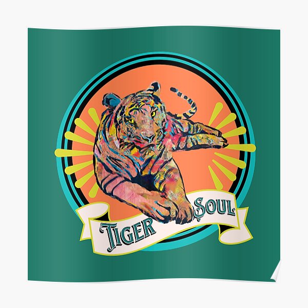 "Big Cat Tiger Soul Collage Art " Poster for Sale by ginaisarty | Redbubble