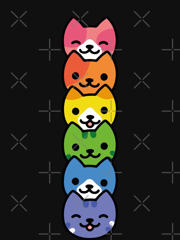 "LGBTQ Pride Cute Kawaii Cats Pile LGBT Flag" T-shirt for Sale by ...