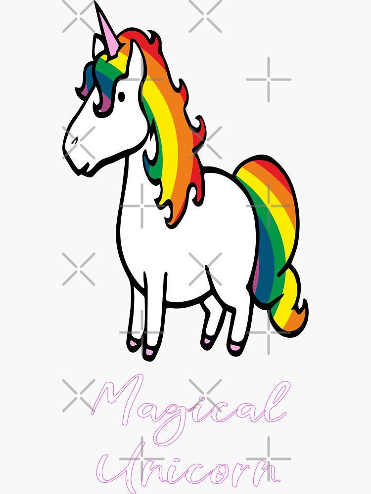 "Magical Rainbow Unicorn" Sticker for Sale by jamescrowe1987 | Redbubble
