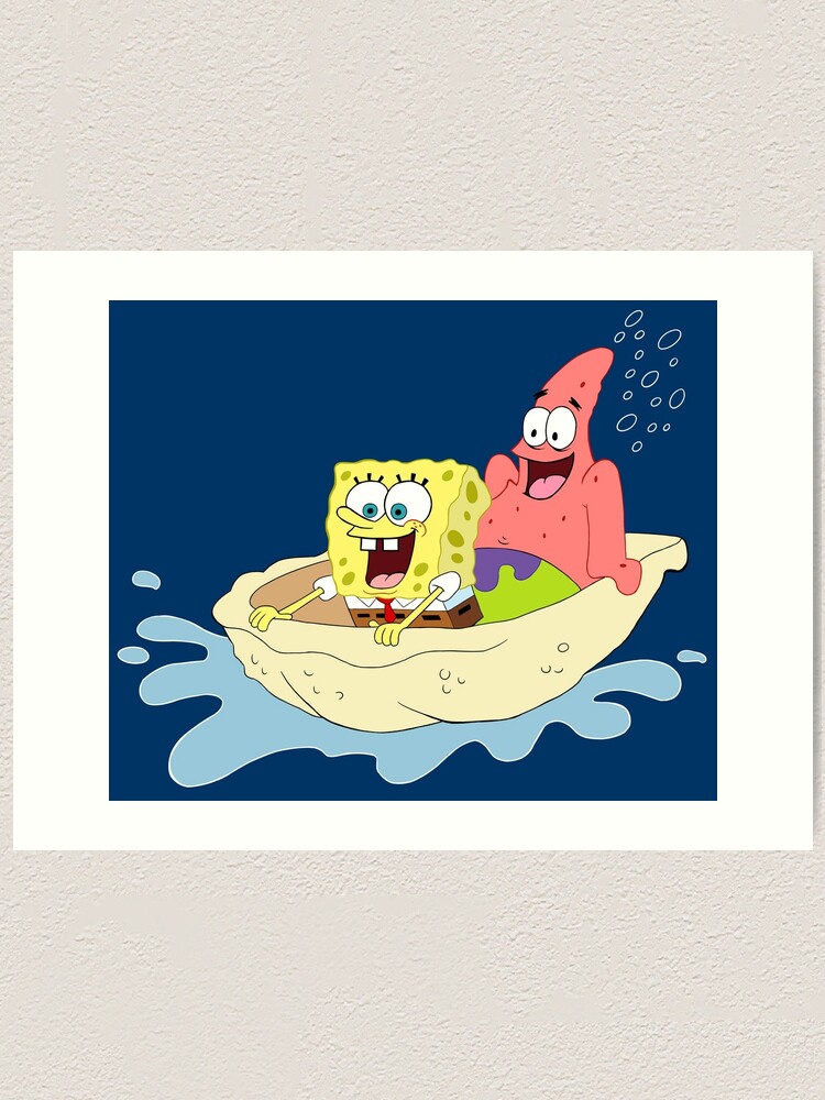 "Spongebob and Patrick Riding a Shell" Art Print for Sale by keepo ...