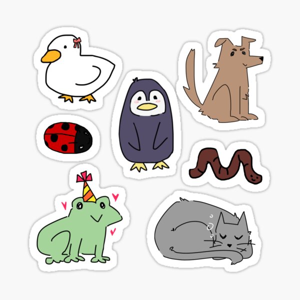 "Animal Pals! They're just hanging" Sticker for Sale by Ch3rrypicking ...