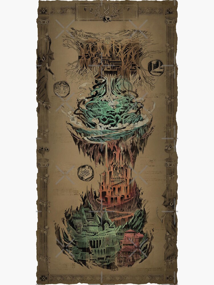 Hades Game Map Of The Underworld Sticker For Sale By Ponchtheowl