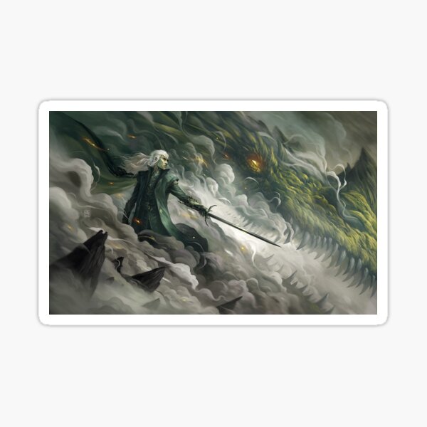 "Aemond and Vhagar" Sticker for Sale by BMArtDesign | Redbubble