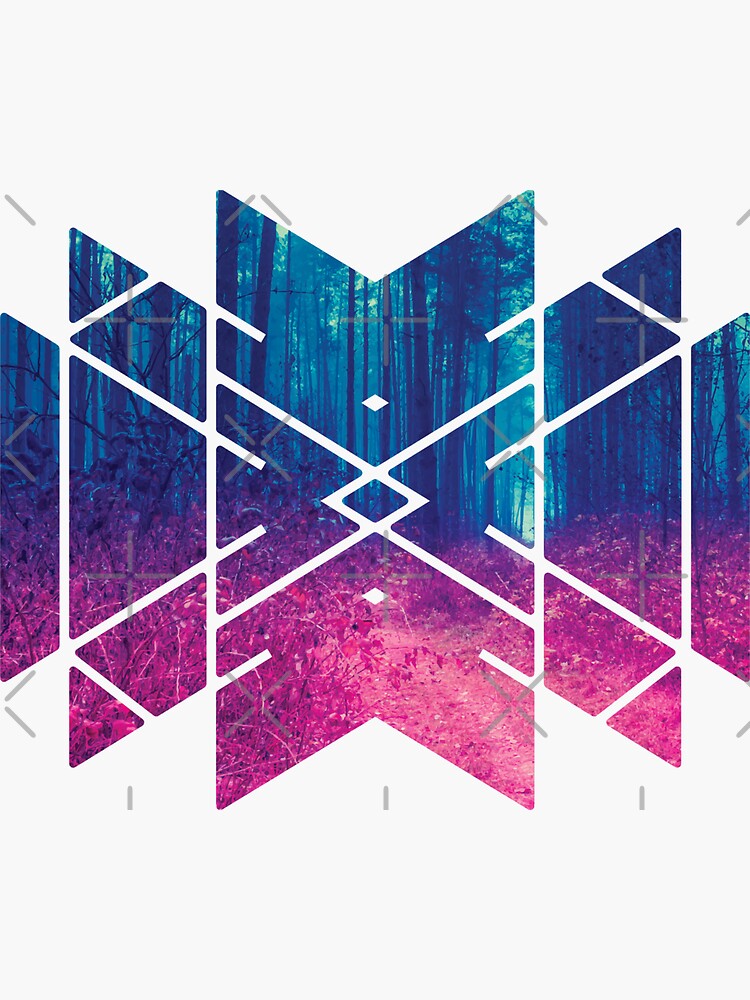 "Sacred Geometry Forest Autumn Wilderness Outdoor Hiking" Sticker for ...