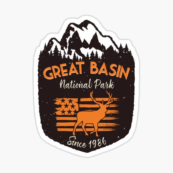 "Great Basin National Park US Flag Elk Mountains Hiking" Sticker for ...