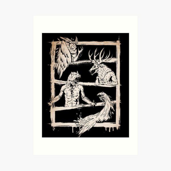 "Mothman, Wendigo, Dogman, Loch Ness Monster - Legendary Cryptids" Art ...