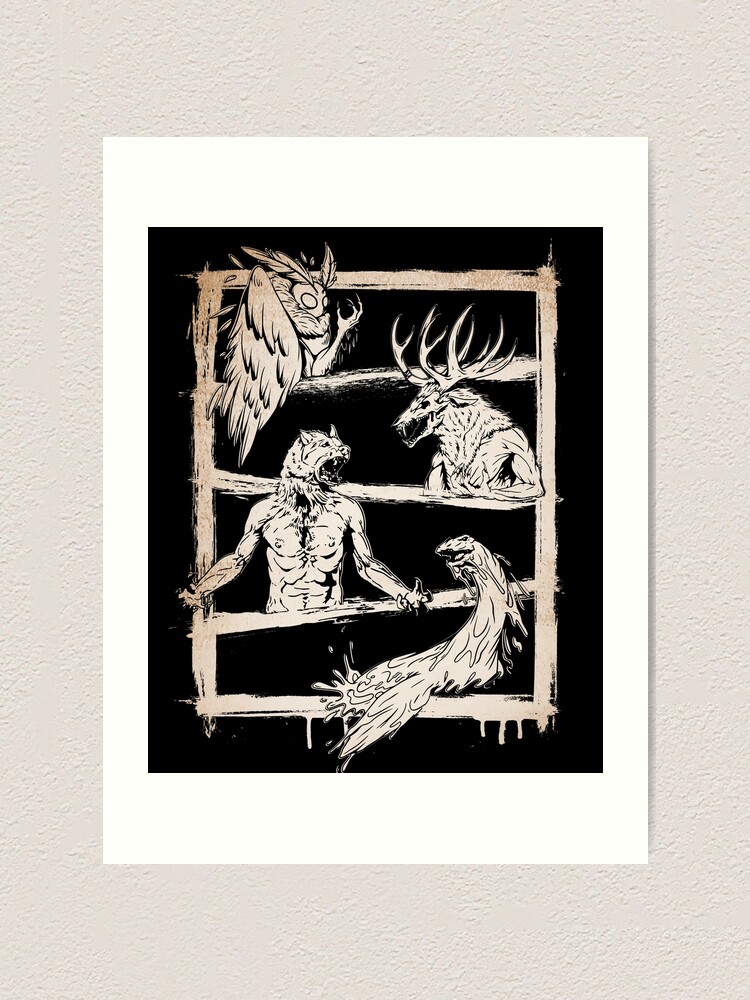 "Mothman, Wendigo, Dogman, Loch Ness Monster - Legendary Cryptids" Art ...
