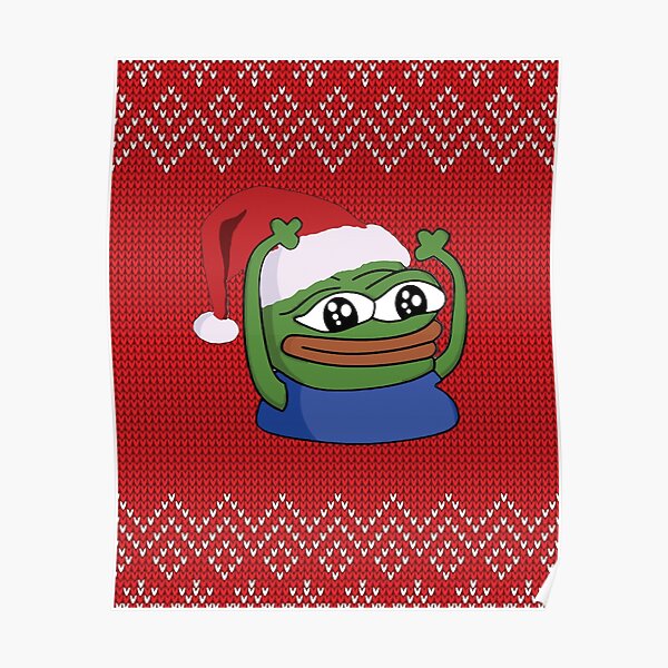"Christmas Pepe the Frog - Happy Peepo with christmas pattern" Poster ...