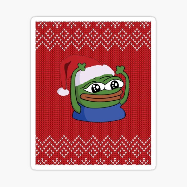 "Christmas Pepe the Frog - Happy Peepo with christmas pattern" Sticker ...
