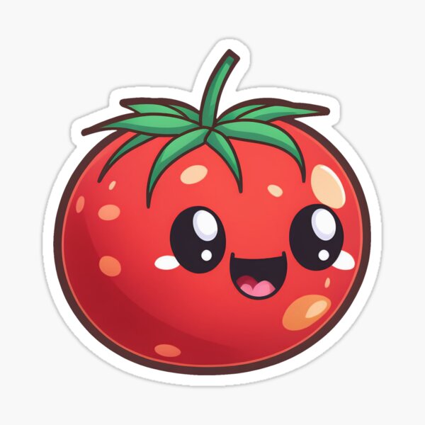 "Bright and tasty cute little red tomato" Sticker for Sale by ...