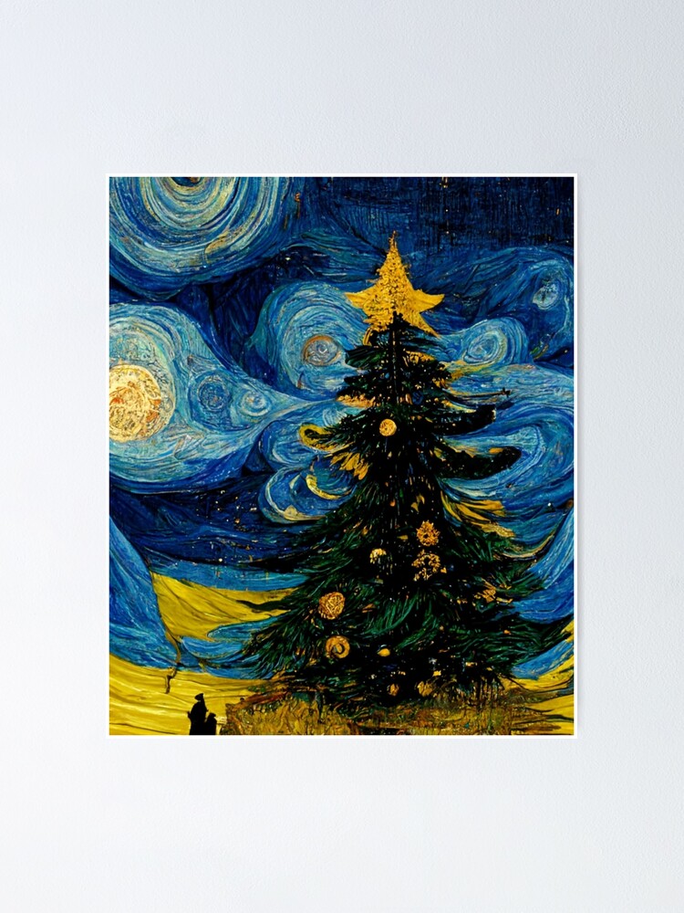 "Van Gogh Christmas Painting Starry Night Remake" Poster for Sale by ...