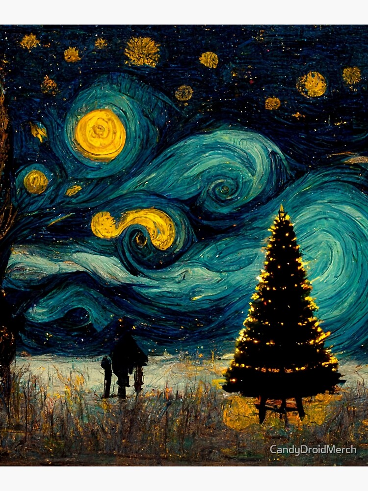 "Van Gogh Christmas Painting Starry Night Remake" Poster for Sale by ...