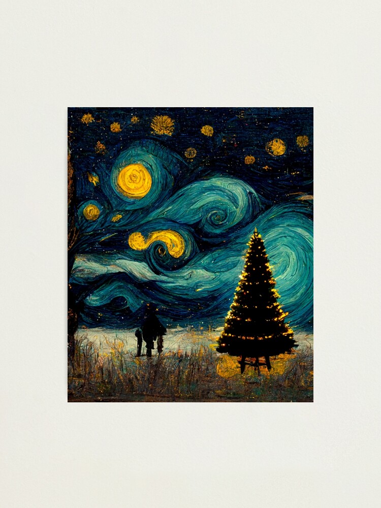 "Van Gogh Christmas Painting Starry Night Remake" Photographic Print ...