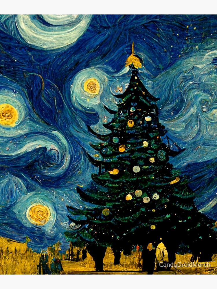 "Van Gogh Christmas Painting Starry Night Remake" Poster for Sale by ...