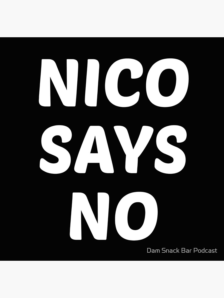"Nico Says No" Throw Pillow for Sale by katemcdonnell99 | Redbubble