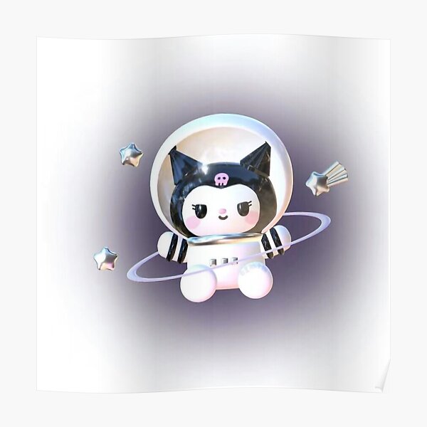 "Cute Purple Star Black Cat Astronaut Kawaii Aesthetic Japanese Acubi ...