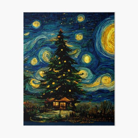 "Van Gogh Christmas Painting Starry Night Remake" Art Board Print for ...