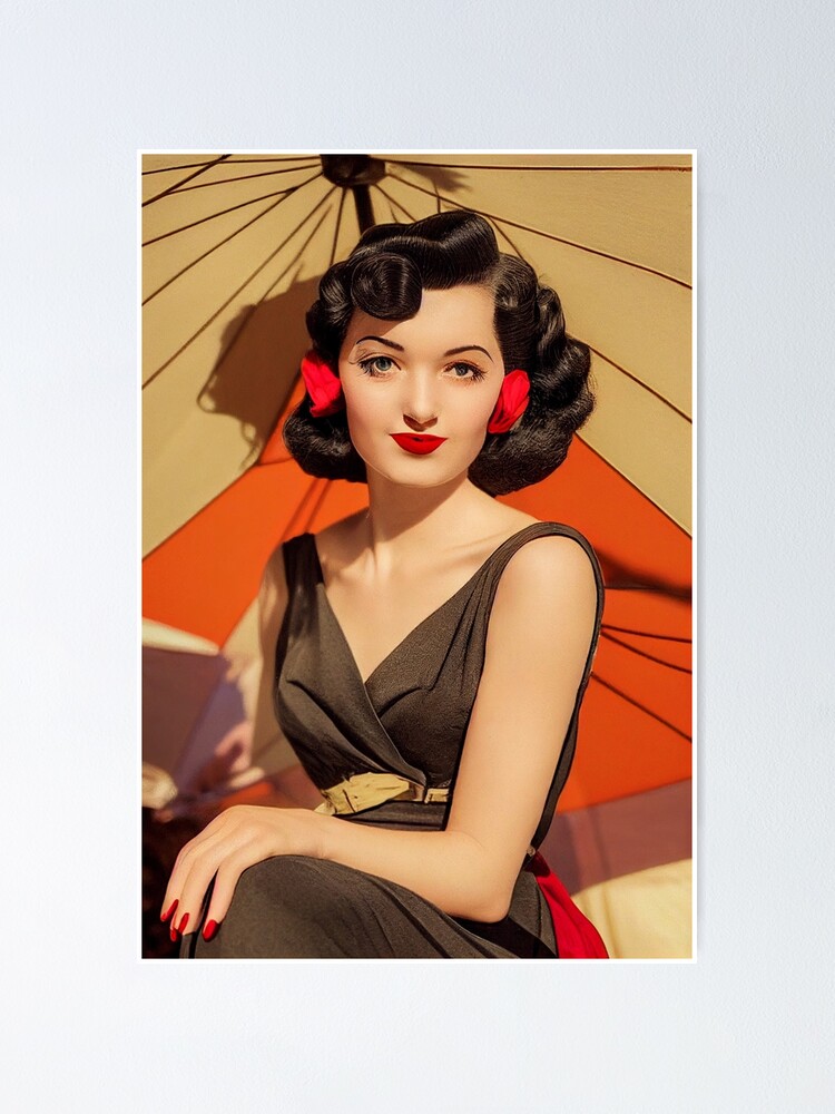 "Vintage 1940s style portrait" Poster for Sale by alxndraai | Redbubble