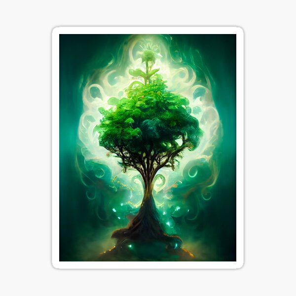 "Magic Green Tree of Life Flowing Energy - spiritual art spiritual ...