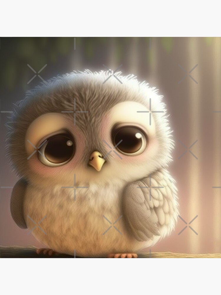 "Sad Cute Owl Waiting For The One To Return" Sticker for Sale by ...