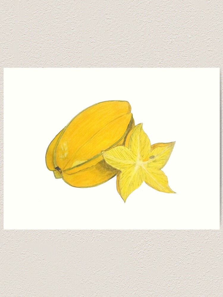 "Star Fruit Drawing" Art Print by misimichu | Redbubble