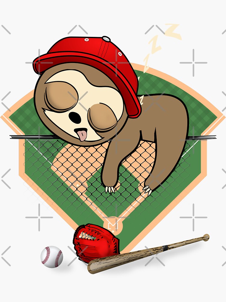 "Sleepy baseball sloth" Sticker for Sale by TipTopTapo | Redbubble