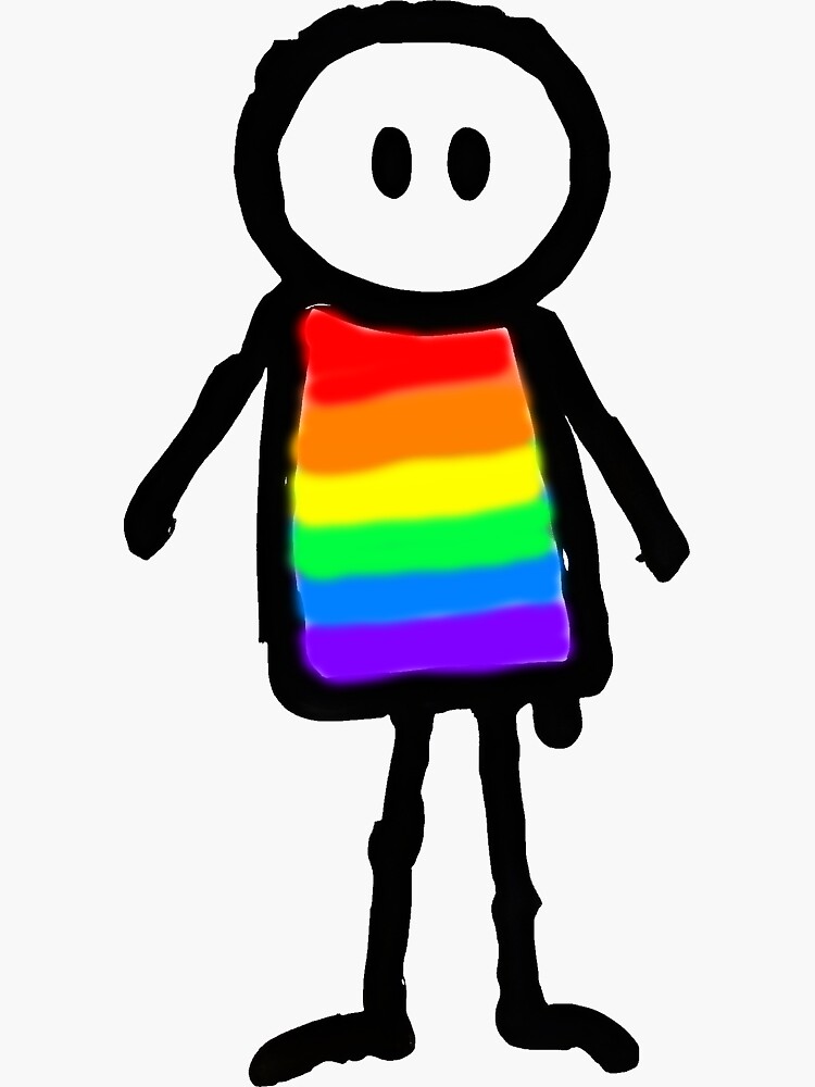 "Colorful proud stick figure" Sticker for Sale by TerneProducts | Redbubble