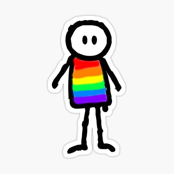 "Colorful proud stick figure" Sticker for Sale by TerneProducts | Redbubble