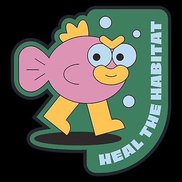 "Heal the Habitat Fish" Premium T-Shirt for Sale by caringiscool ...