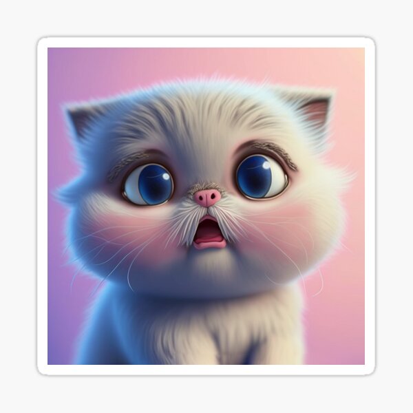 "Cutest Kitten Rosy Red Cheeks" Sticker for Sale by InsterDesign ...