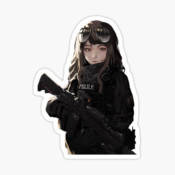 "Police Girl" Sticker for Sale by kittiescuties | Redbubble