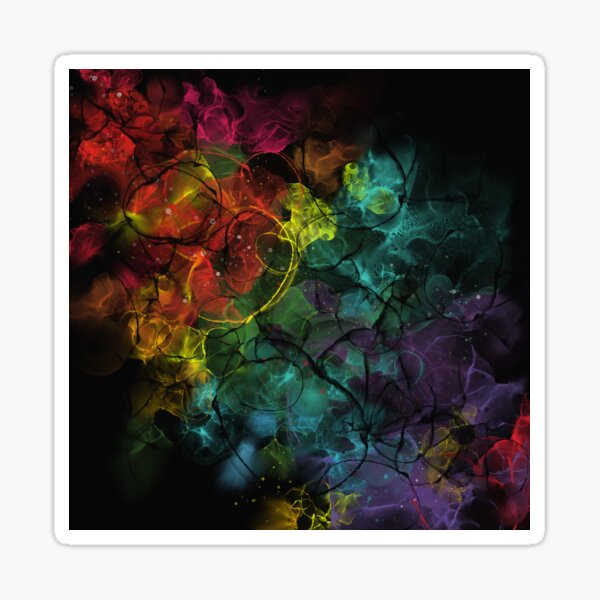 "Rainbow Ink - Abstract Alcohol Ink Painting (Rainbow Theme)" Sticker ...
