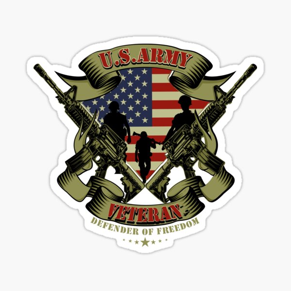 "U.S Army Veteran Defender of Freedom" Sticker for Sale by ...