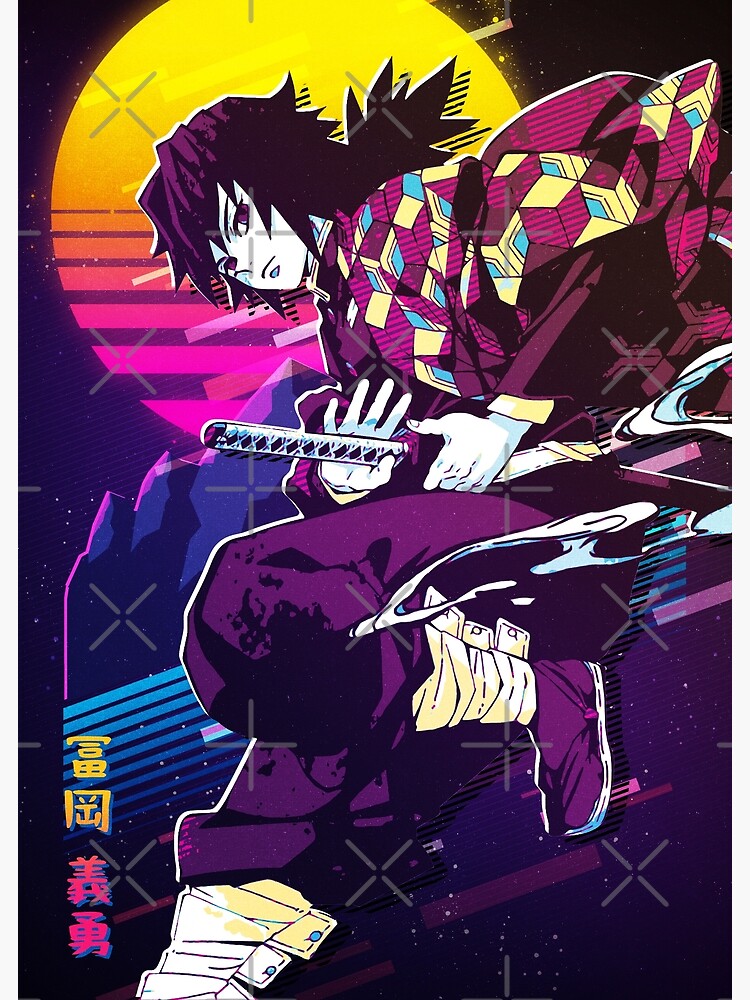 Kimetsu No Yaiba Giyu Tomioka Poster For Sale By 80sretroart Redbubble