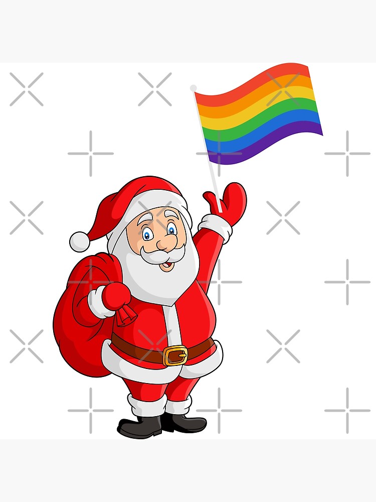 "SANTA & PRIDE FLAG" Poster for Sale by FestiveFeminist | Redbubble