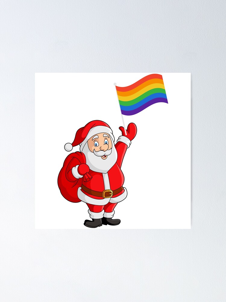 "SANTA & PRIDE FLAG" Poster for Sale by FestiveFeminist | Redbubble