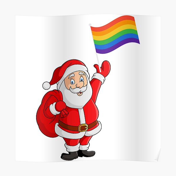 "SANTA & PRIDE FLAG" Poster for Sale by FestiveFeminist | Redbubble
