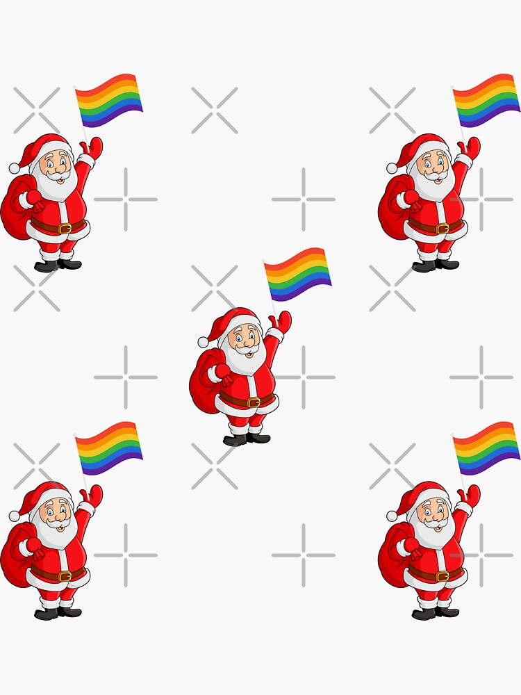 "SANTA & PRIDE FLAG" Sticker for Sale by FestiveFeminist | Redbubble