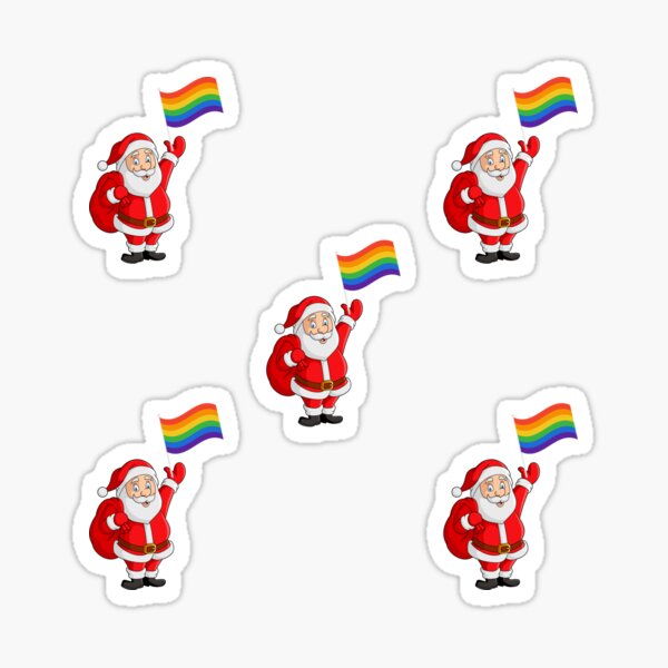 "SANTA & PRIDE FLAG" Sticker for Sale by FestiveFeminist | Redbubble
