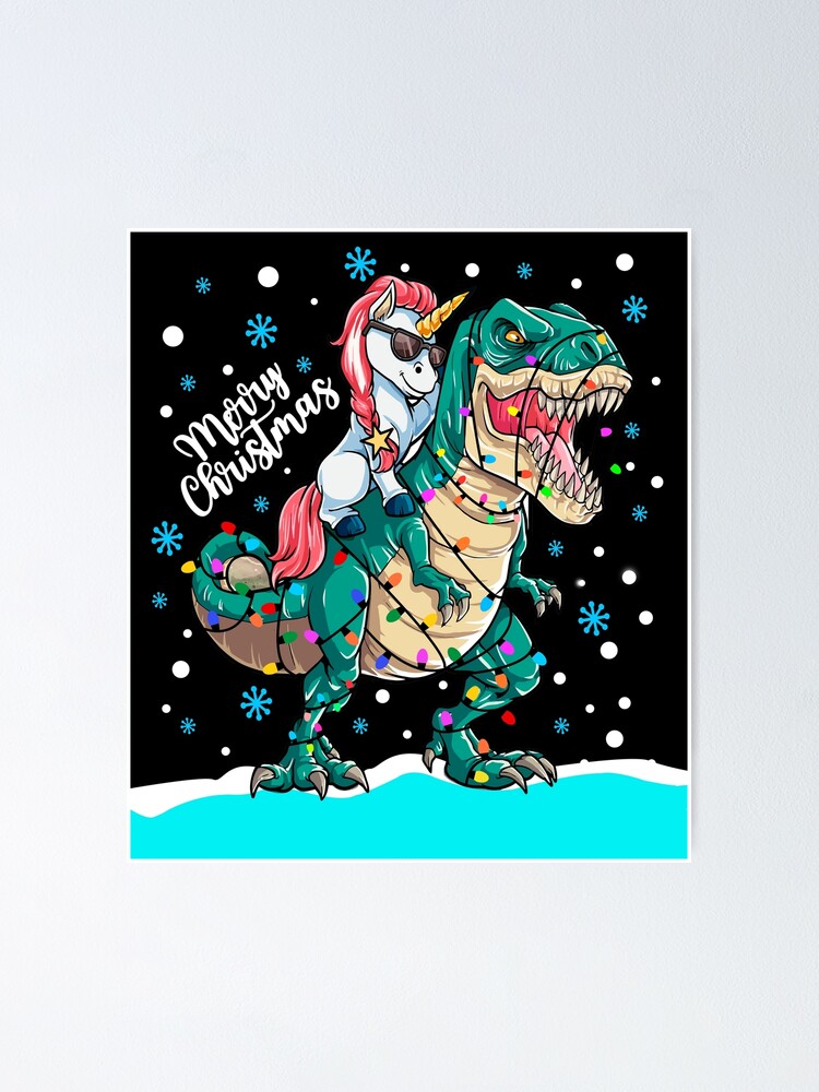 "Unicorn and T Rex Dinosaur" Poster for Sale by LittleGeorgia2 | Redbubble