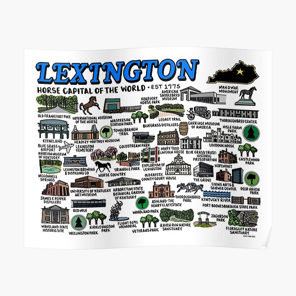 "Lexington Map Art" Poster for Sale by fiberandgloss | Redbubble
