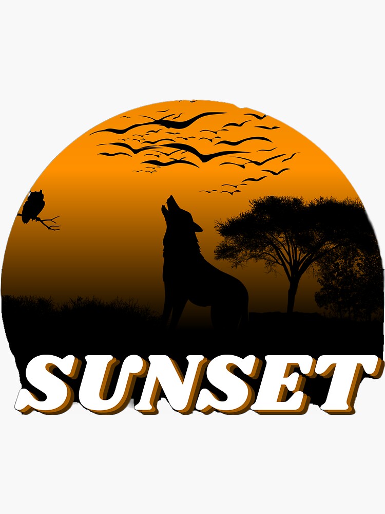 "vintage retro sunset art of zoo" Sticker for Sale by MoGuettaShop ...